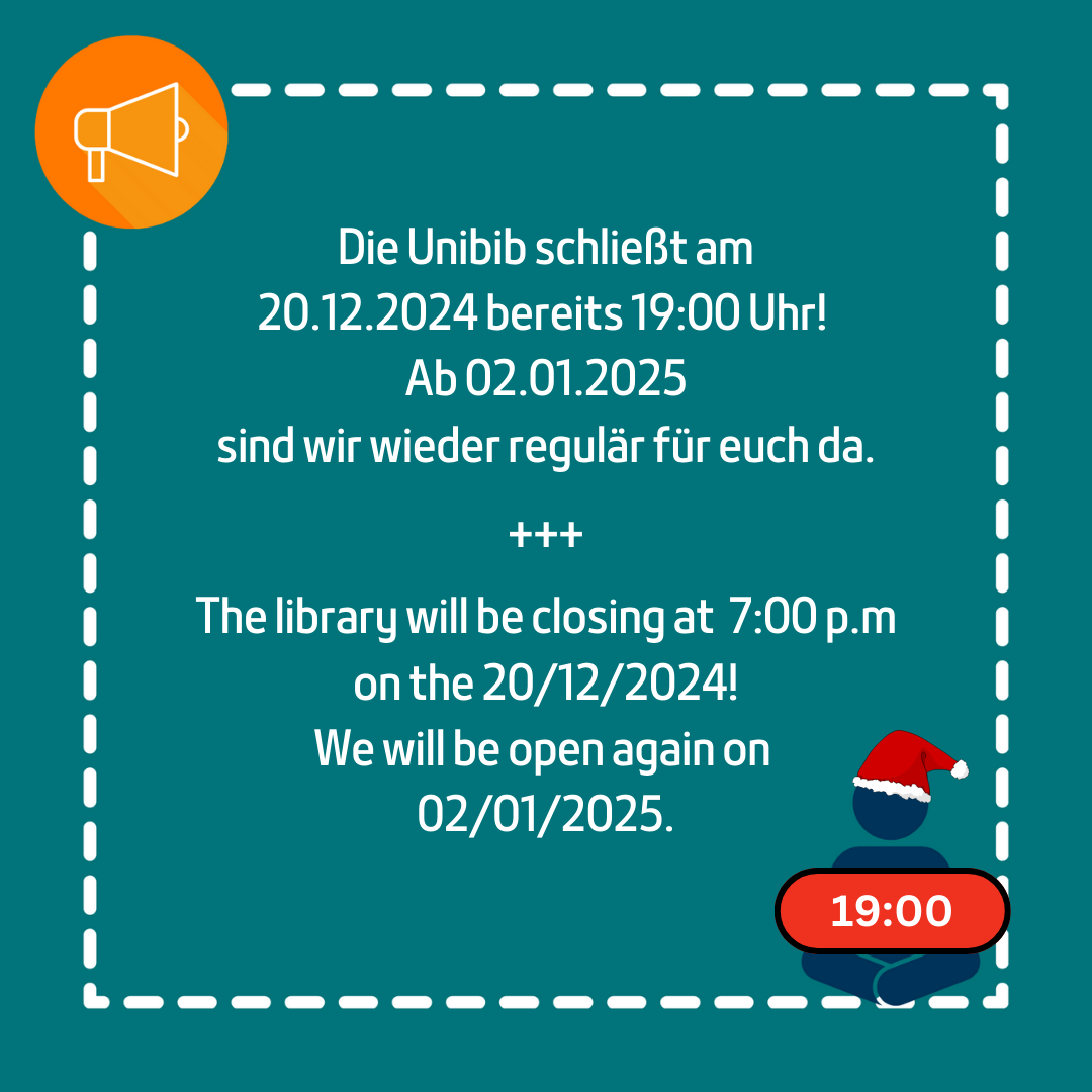 19:00 Uhr-Schließung am 20.12.24 | Technische Universität Ilmenau
